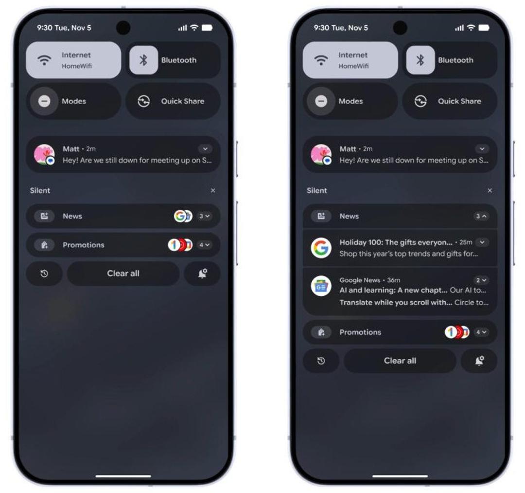 Google revoit l’organisation des notifications sur le Pixel