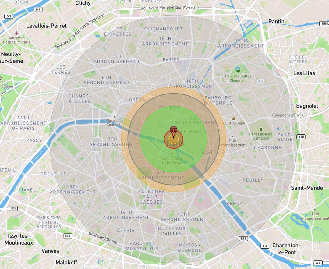 Quels seraient les dégâts si une bombe nucléaire tombait sur Paris