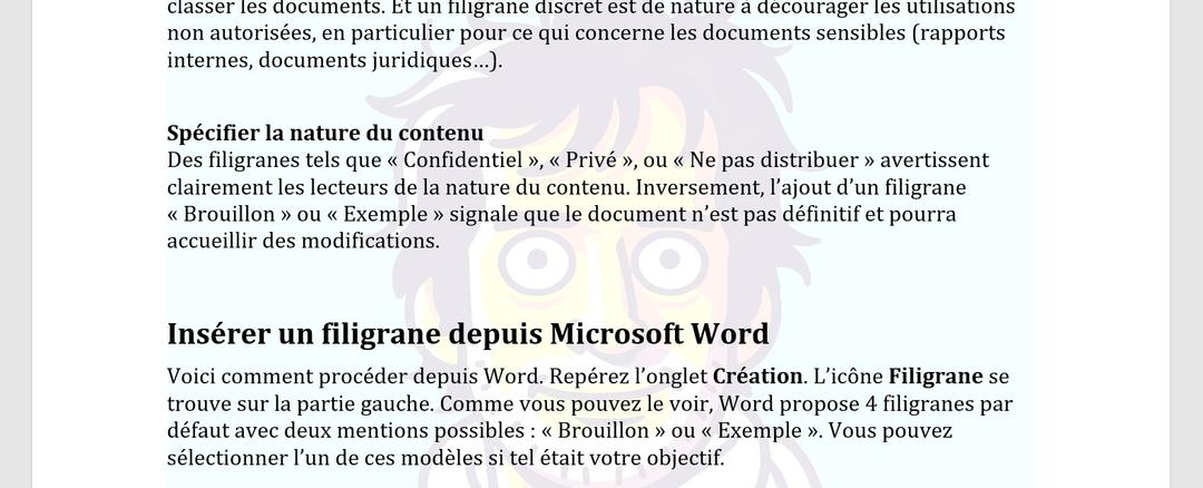 Comment insérer un filigrane dans un document Word
