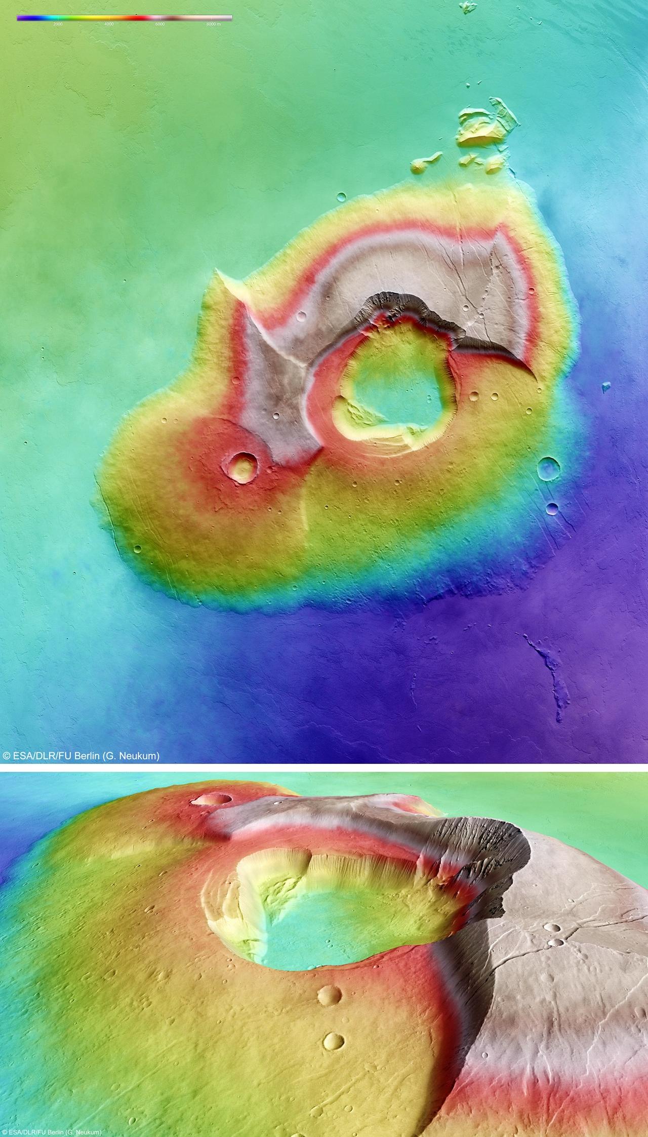 Tharsis Tholus, le volcan martien défiguré