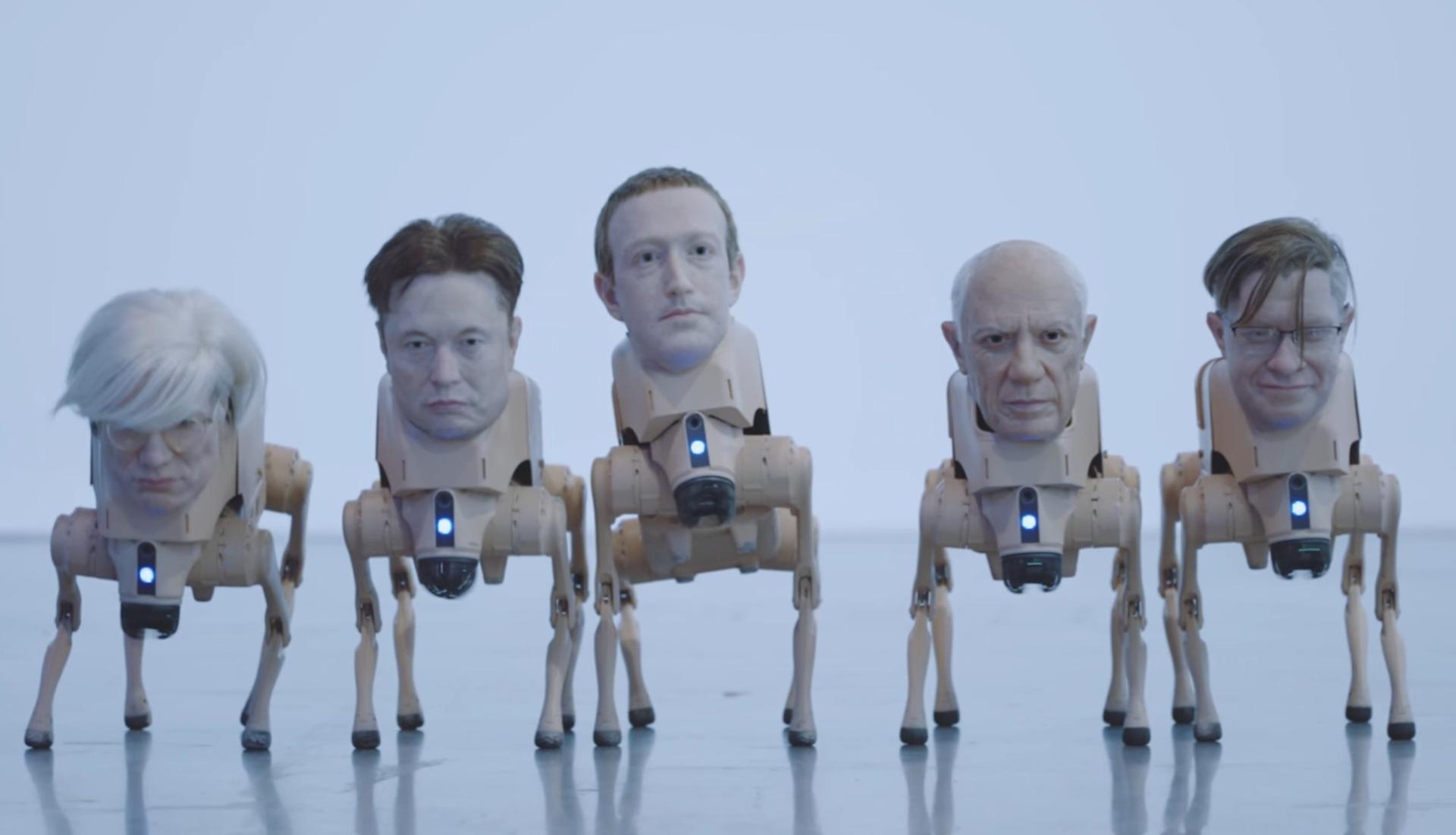 Un artiste dévoile des robots-chiens avec les visages de Musk, Zuck ...