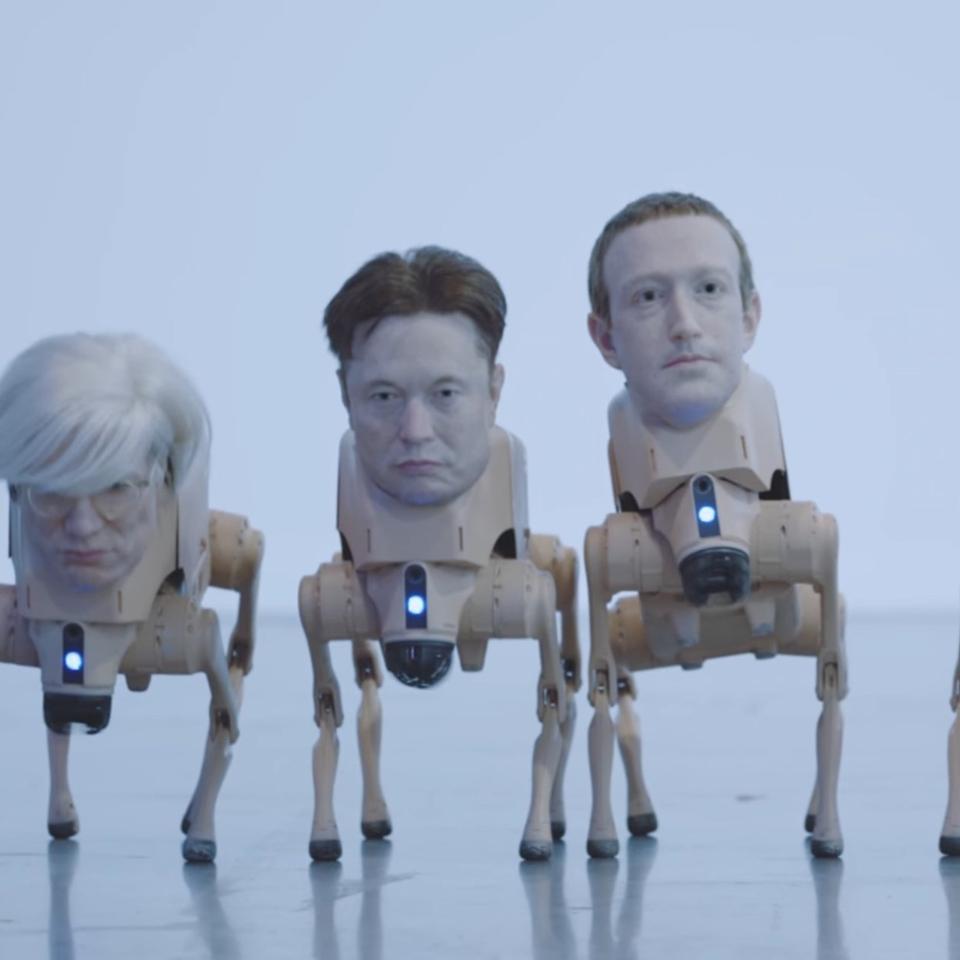 Un artiste dévoile des robots-chiens avec les visages de Musk, Zuck ...