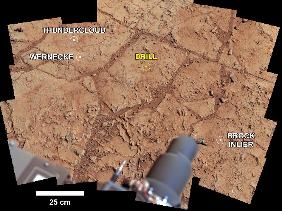 Curiosity a creusé le premier trou sur Mars