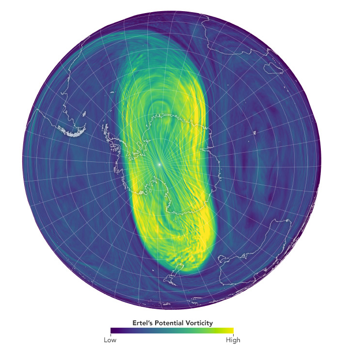 Le vortex polaire au-dessus de l’Antarctique a soudainement changé de ...